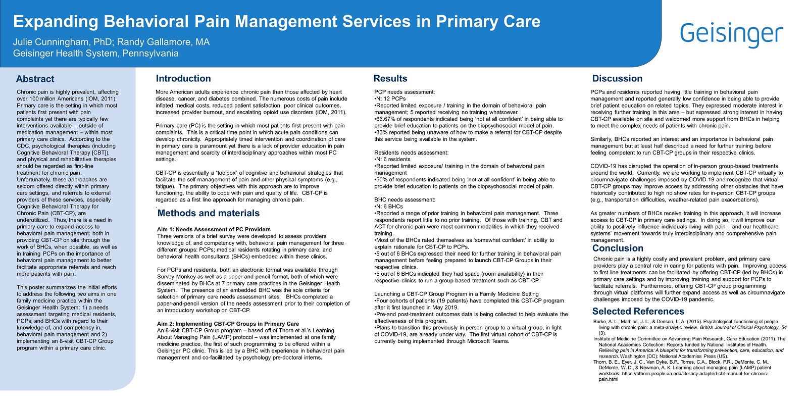 Poster 27 – Expanding Behavioral Pain Management Services in Primary ...